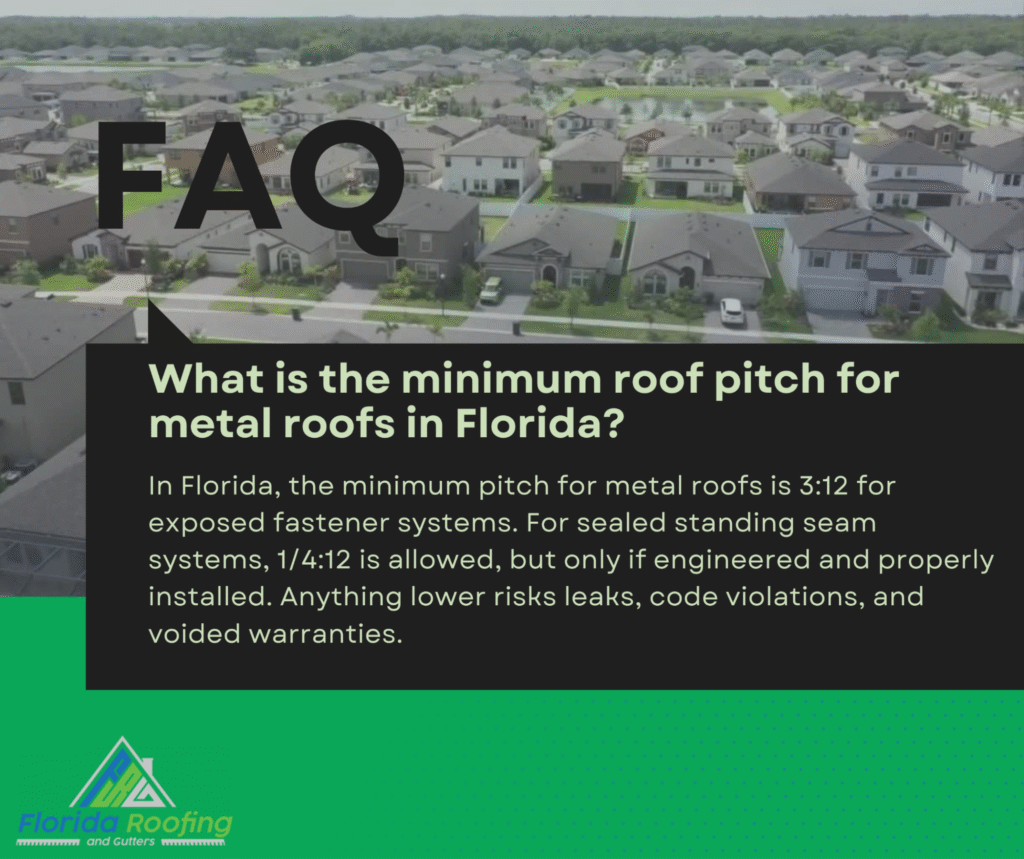 Minimum Roof Pitch for Metal Roofs | Florida FBC Guide